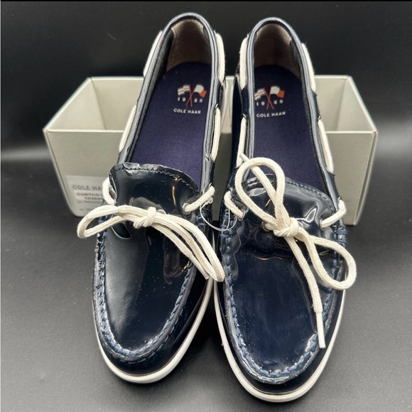 Cole Haan | Shoes | Cole Haan Women Boat Sneaker Moc Shoes 9b Navy Blue ...